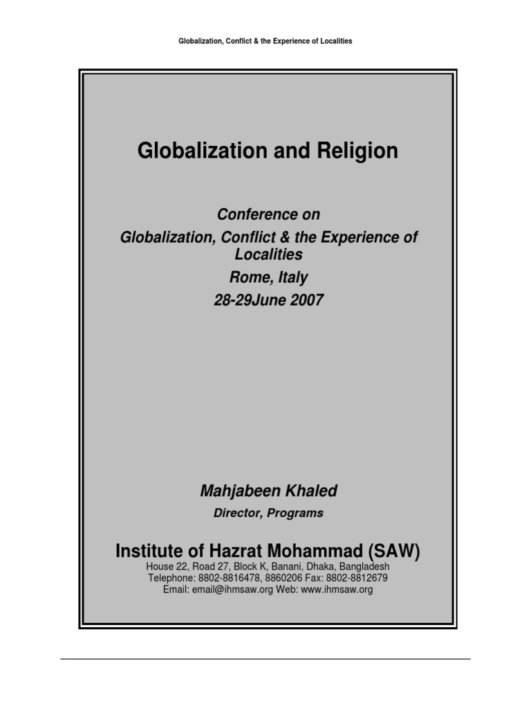Globalization of Religion | PDF | Prophets And Messengers In Islam ...