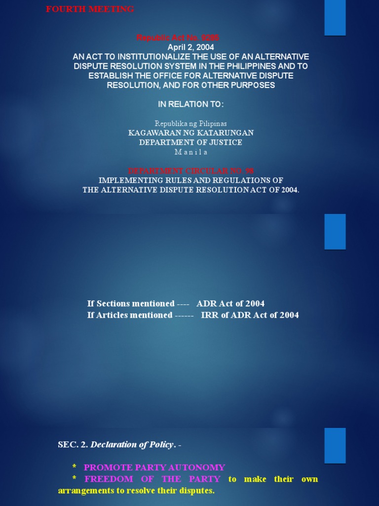 Adr Presentation For Students - Sy 2021-2022 | PDF | Mediation | Alternative Dispute Resolution