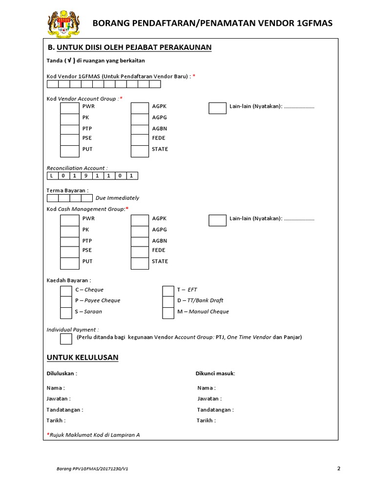 Borang Evendor (Kosong) | PDF