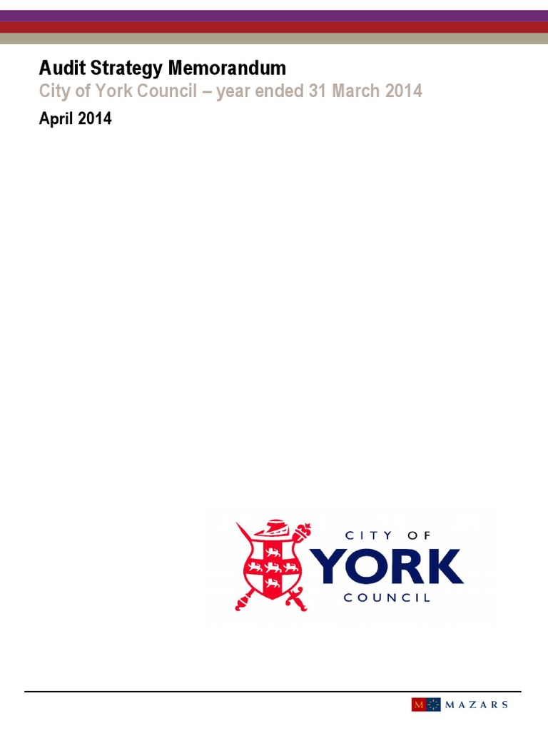 Audit Strategy Memorandum Sample Format | PDF | Audit | Financial Statement