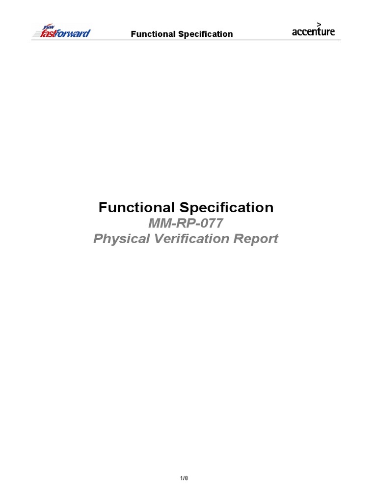 FS - MM-RP-077 - Physical Verification Report - V0.2 | PDF | Inventory ...