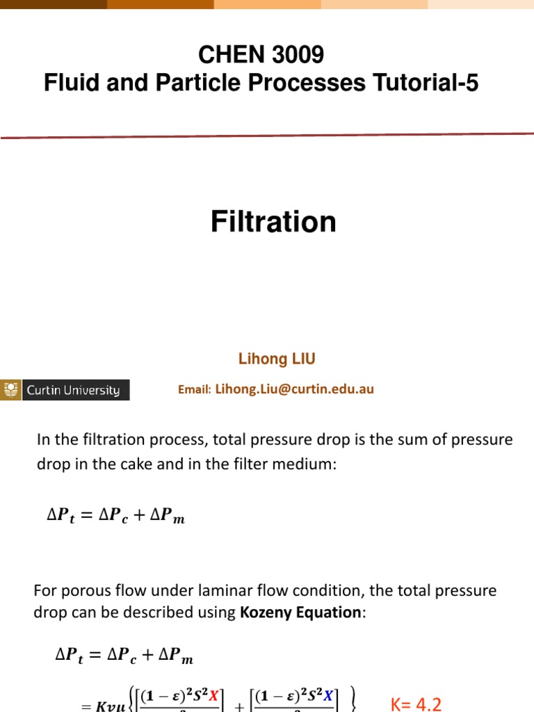 Filtration Time Calculation | PDF | Filtration | Fluid Dynamics