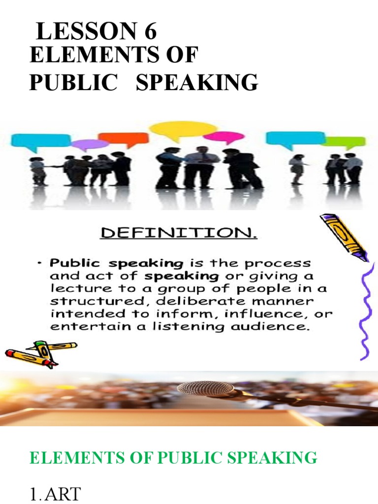 Elements of Public Speaking: Lesson 6 | PDF
