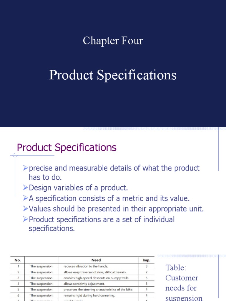 Product Specification Development Guide | PDF | Performance Indicator ...