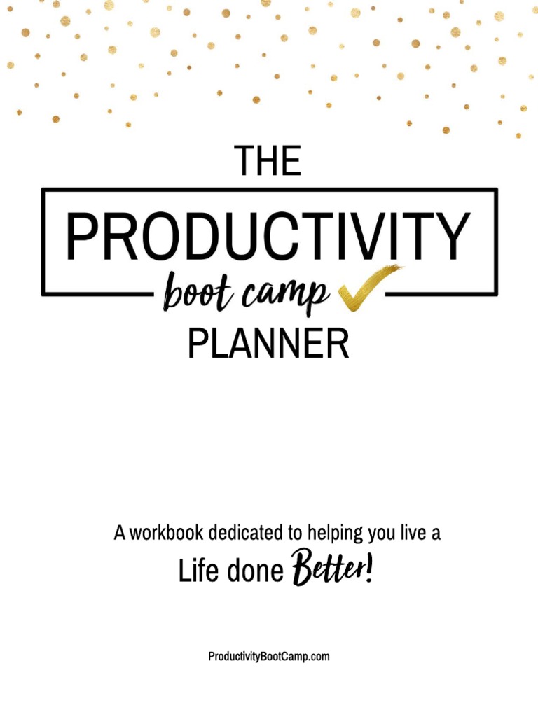 Productivity Boot Camp Planner Small | PDF