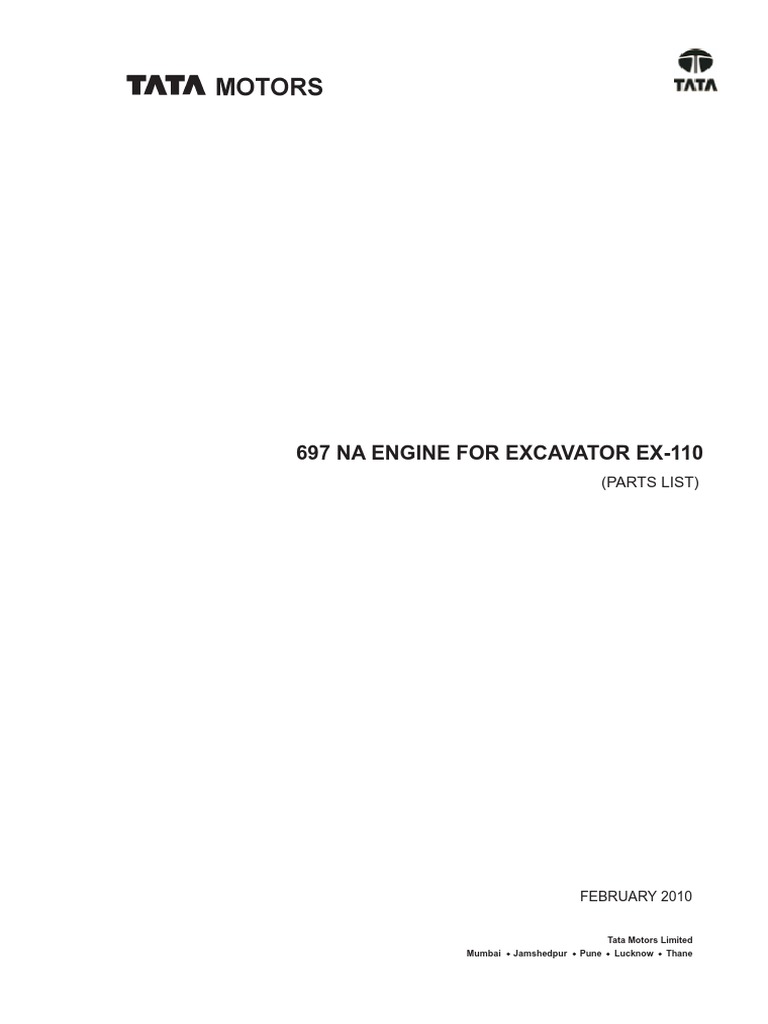 697 Na Engine For Excavator Ex-110: (Parts List) | PDF | Piston | Pump