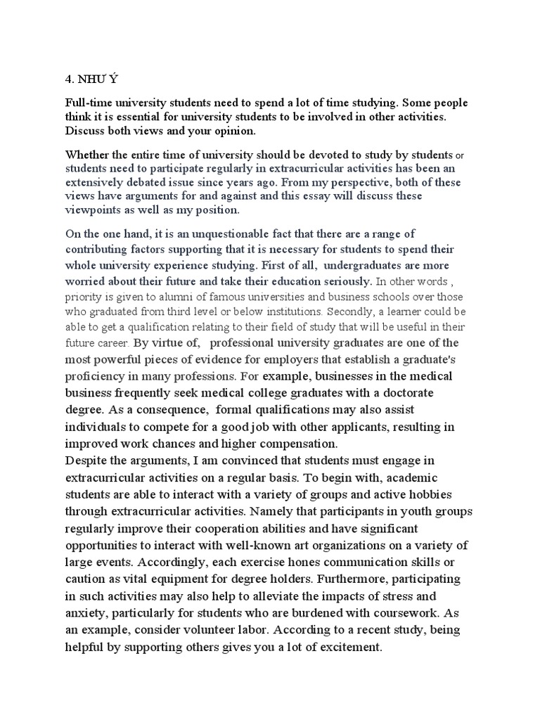 The Entire Time of University Should Be Devoted To Study by Students ...