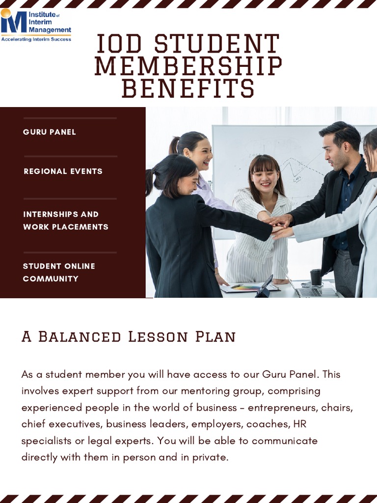 Iod Student Membership Benefits: A Balanced Lesson Plan | PDF