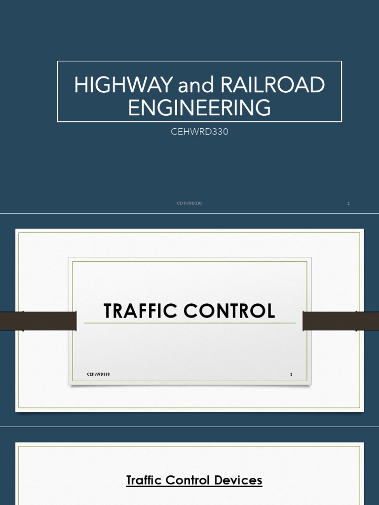 Highway and Railroad Engineering: CEHWRD330 | PDF | Traffic ...