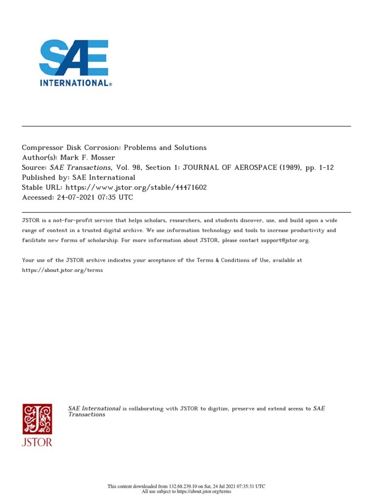 Compressor Disk Corrosion Problems and Solutions - Sermetel | PDF ...