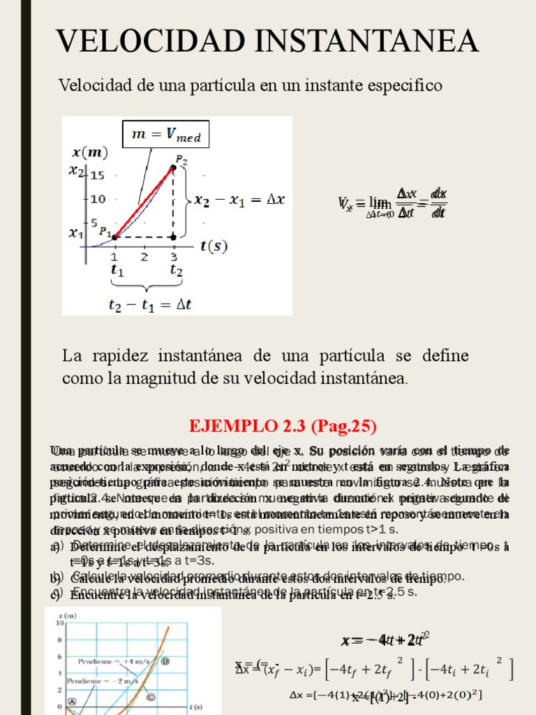 Semana 4 Velocidad Instantanea y Vel. Cte | PDF | Velocidad ...