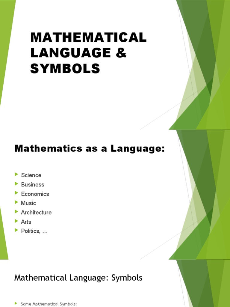 Mathematical Language & Symbols | PDF | Multiplication | Set (Mathematics)