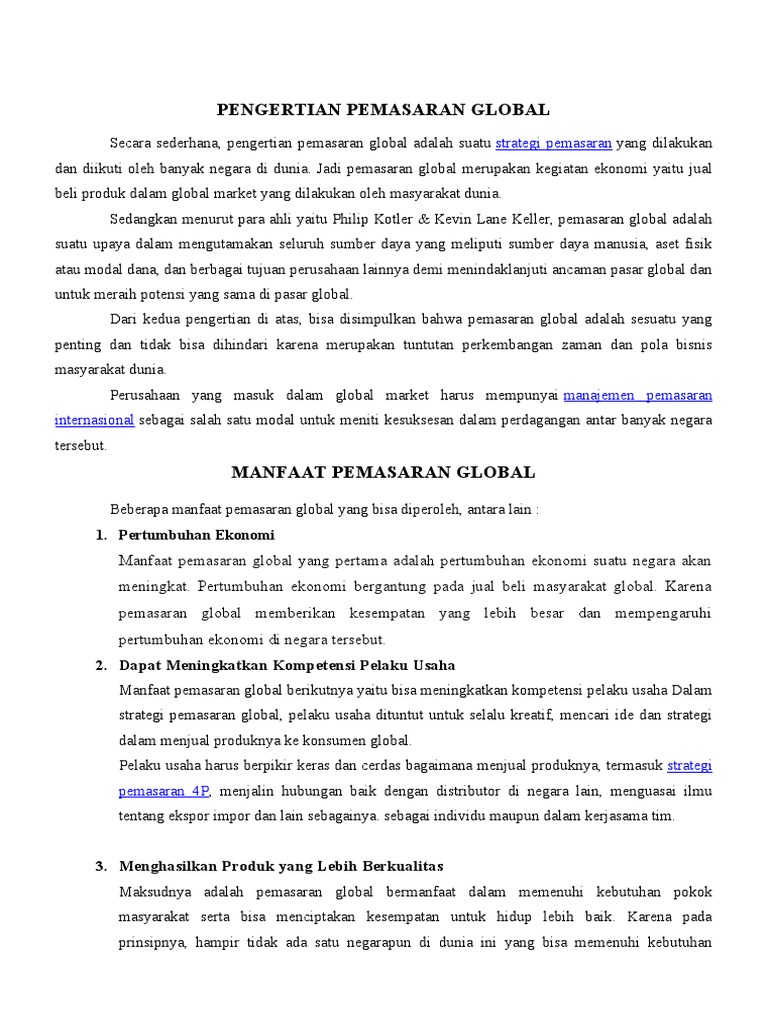 Pemasaran Global | PDF