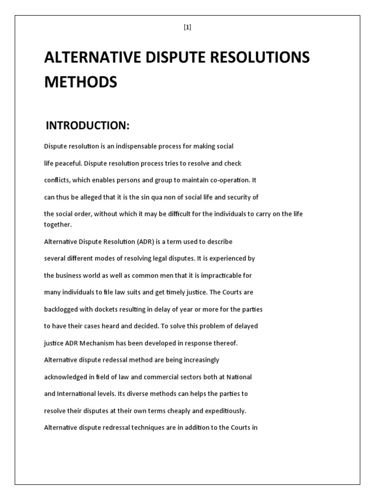 Conciliation in Alternative Dispute Resolution | PDF | Alternative ...