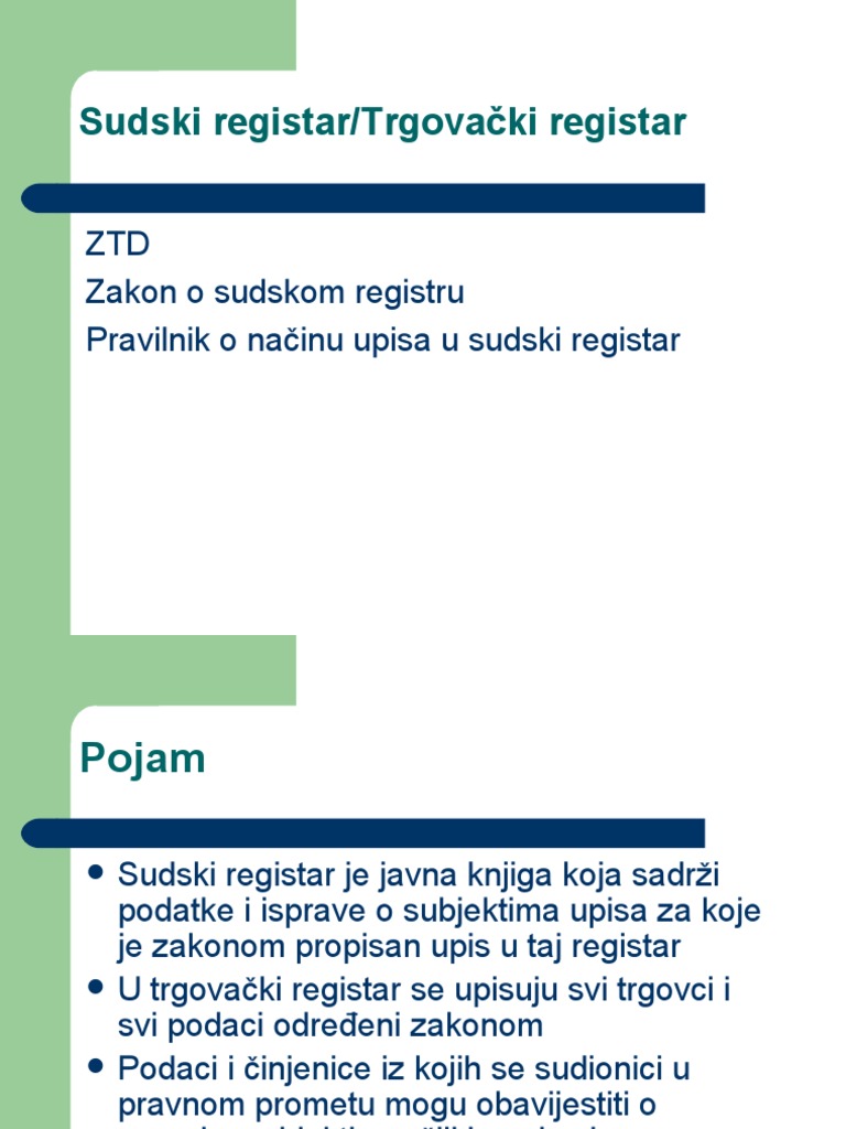 Sudski Registar | PDF