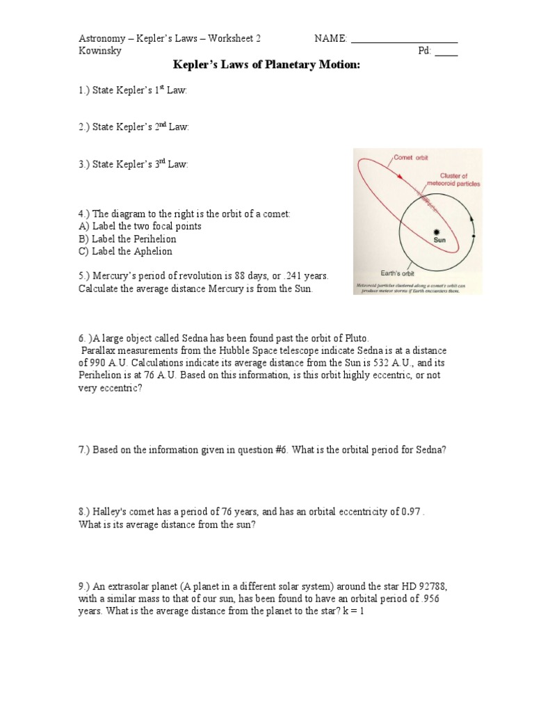 Kepler's Laws of Planetary Motion | PDF | Social Science | Science ...
