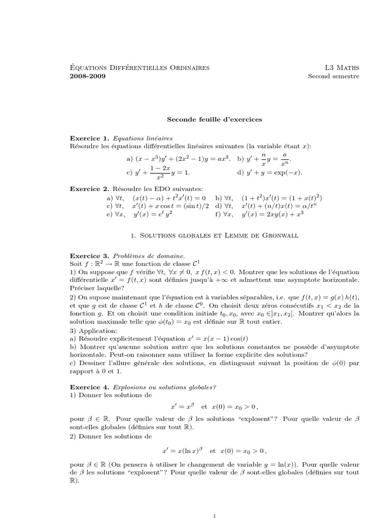 TD2 L3 Edo | PDF | Équations | Mathématiques