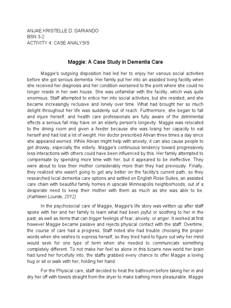 Providing Holistic Care for Maggie: A Case Study in Overcoming the Challenges of Dementia ...