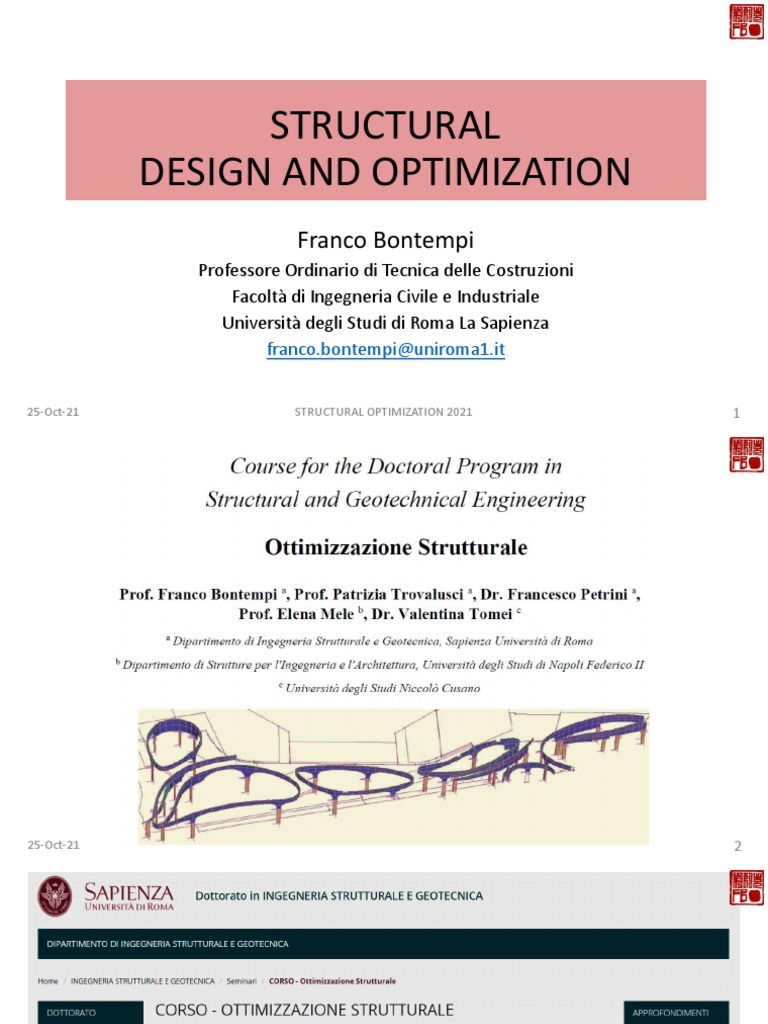 Structural Design and Optimization - Part I | PDF | Mathematical Optimization | Systems Engineering