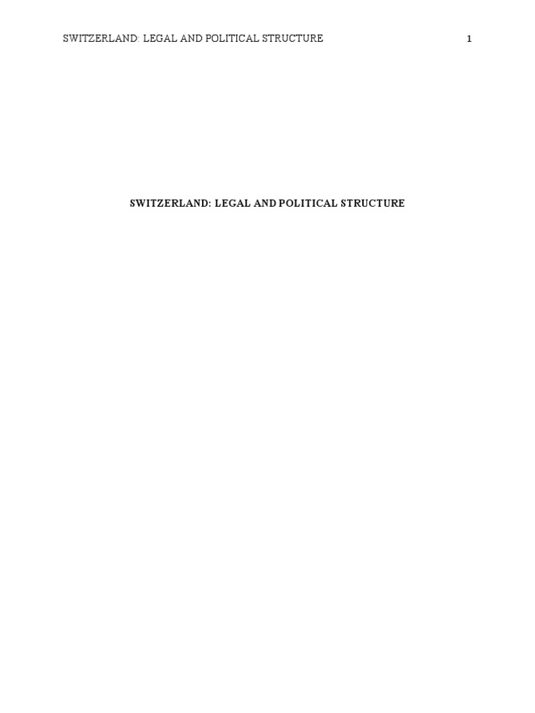 Switzerland: Legal and Political Structure | PDF | Switzerland ...