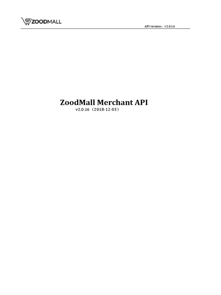 ZoodMall Merchant API 2.0.16-En | PDF | Parameter (Computer Programming ...