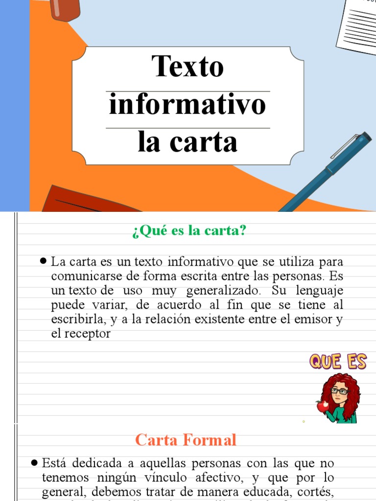Tipos de texto: La carta explicada | PDF | Artes del Lenguaje y ...