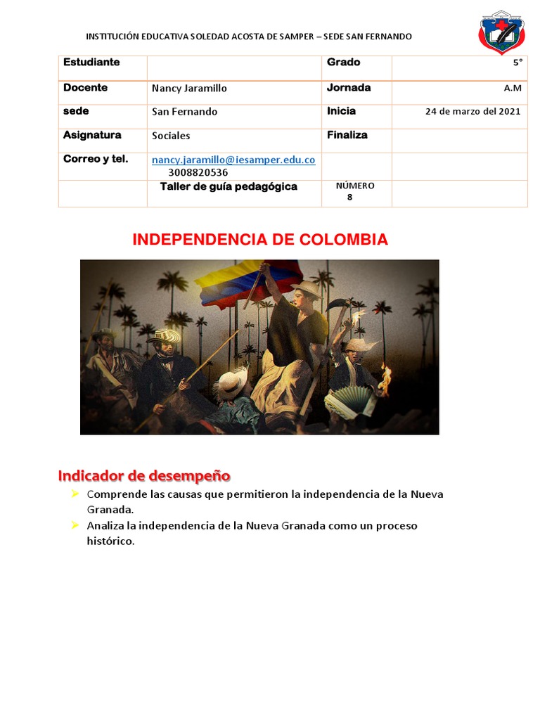 Independencia de Colombia 5° | PDF | Colombia | España