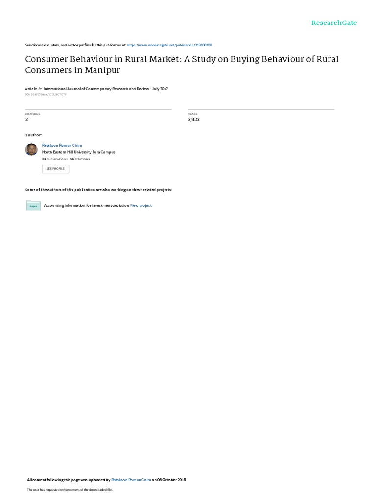 Consumer Buying Behaviour Pdf Consumer Behaviour Behavior