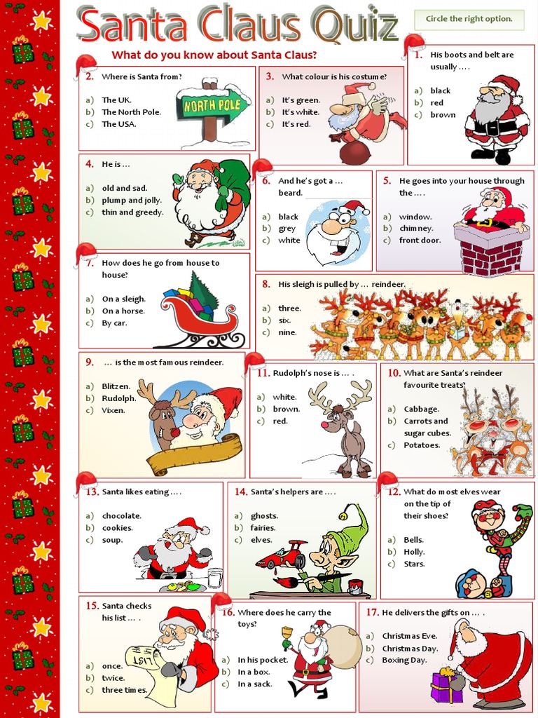 Santa Claus Quiz | PDF | Santa Claus | Santa Claus's Reindeer