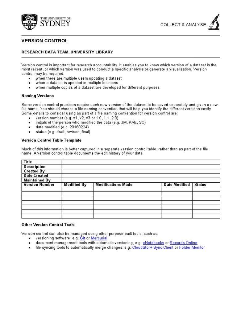 Version Control: Collect & Analyse | PDF | Technology & Engineering