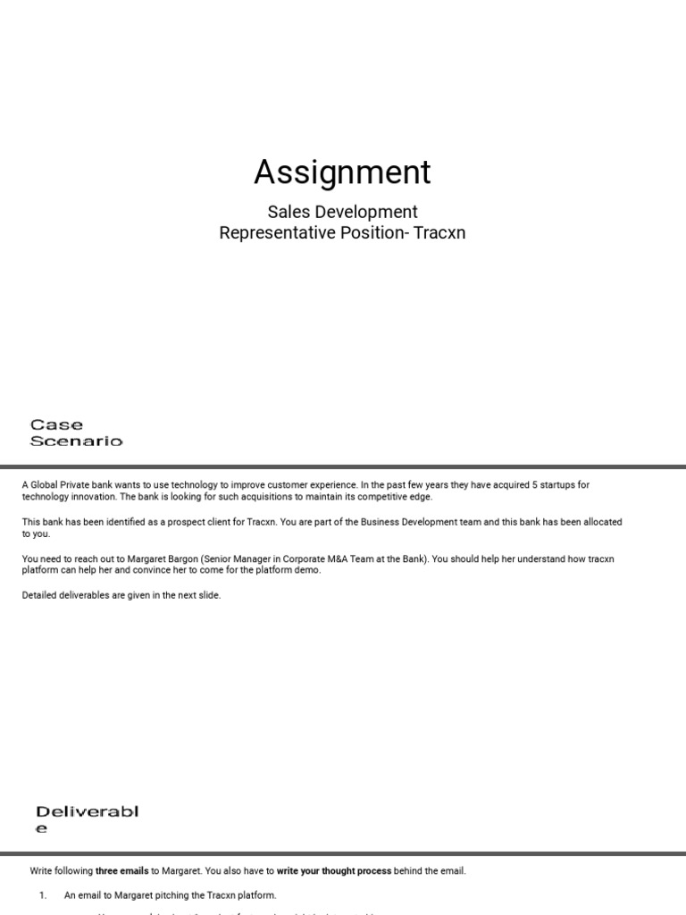 Assignment: Sales Development Representative Position-Tracxn | PDF | Sales | Startup Company