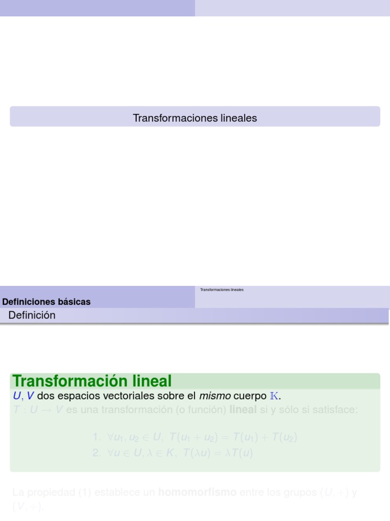 Transformaciones Lineales | PDF | Mapa lineal | Análisis