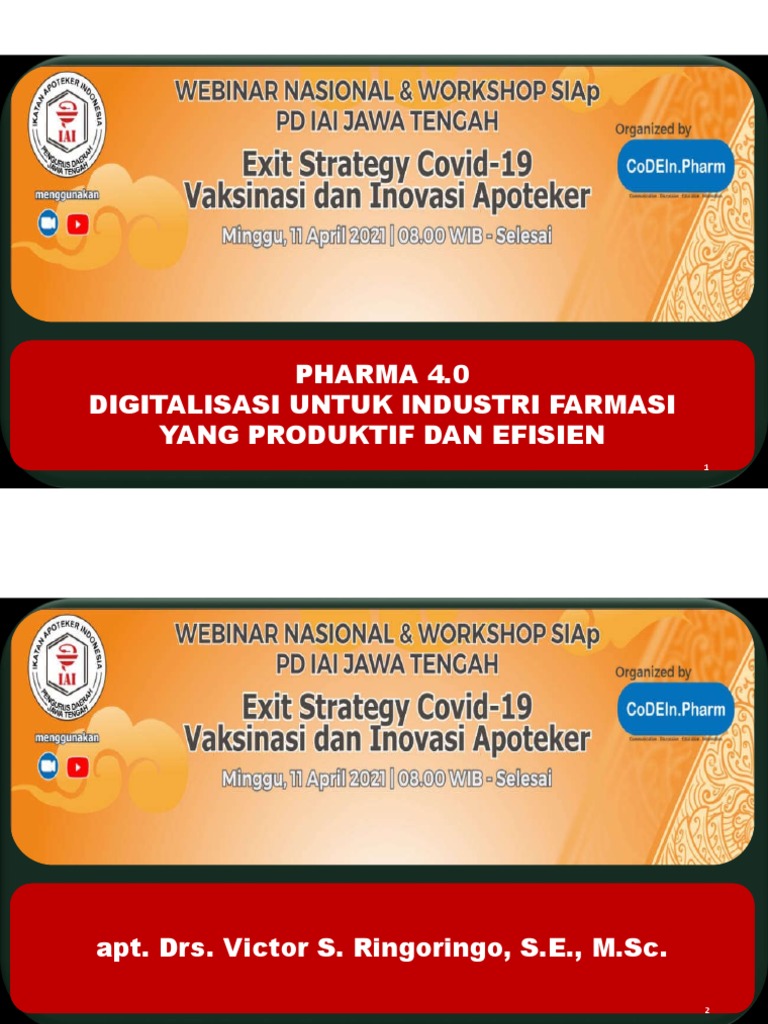 Pharma 4.0 - Digitalisasi Industri Farmasi - Iai - 11 April 2021 | PDF ...