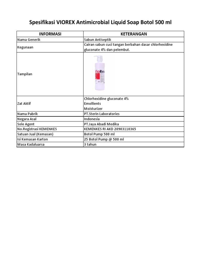Spec Viorex Liquid 4-500ml | PDF