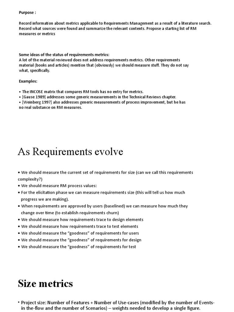 Metrics For The Requirements Model | PDF | Computing | Systems Science