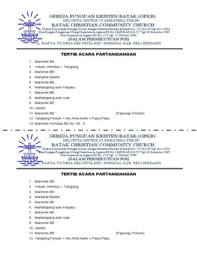 Gereja Punguan Kristen Batak | PDF