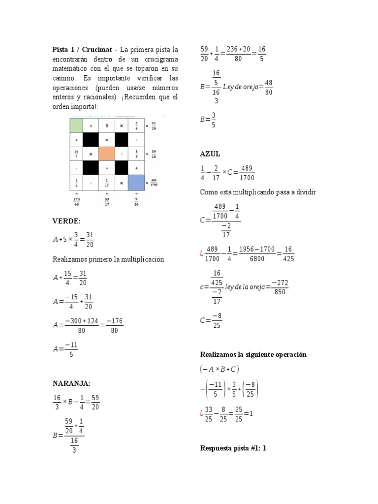 Busqueda Del Tesoro - Matematicas | PDF