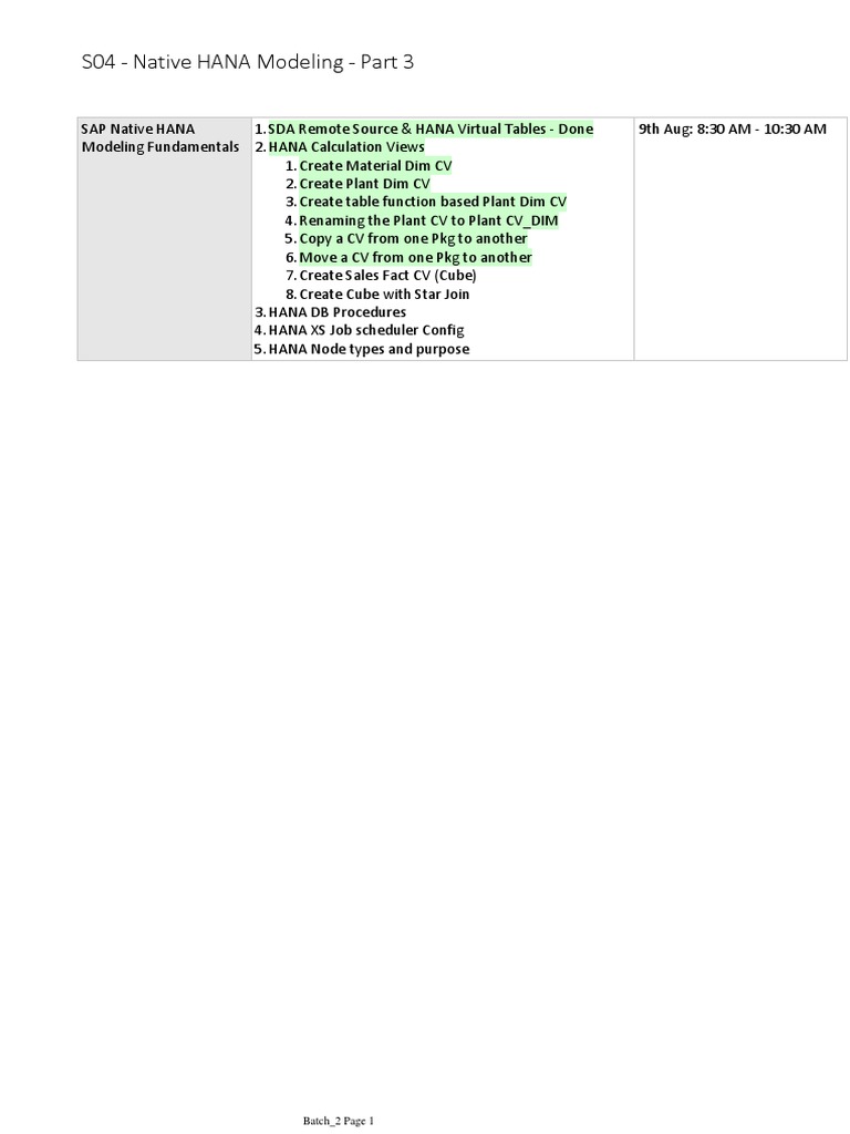 S04 Native HANA Modeling Part3 | PDF | Data Management | Computing