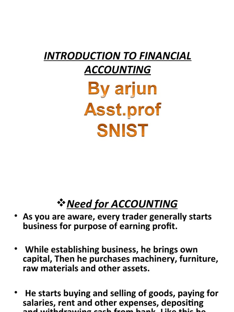 Introduction to Financial Accounting | PDF | Debits And Credits | Expense