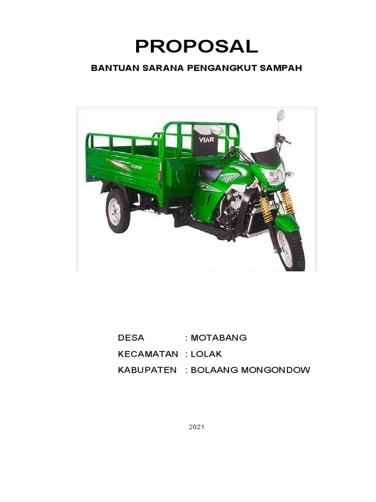 Proposal Bantuan Sarana Pengangkut Sampah | PDF