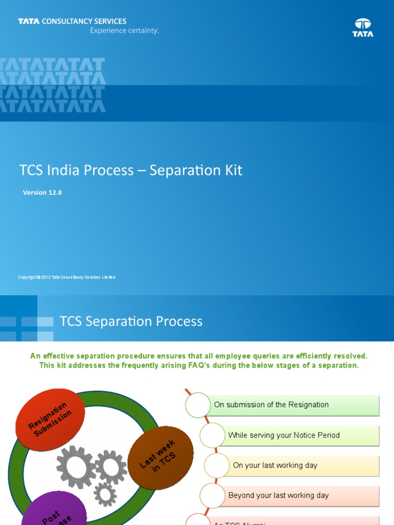 TCS India Process - Separation Kit - 16 Sep 2020 | PDF | Pension | Payroll