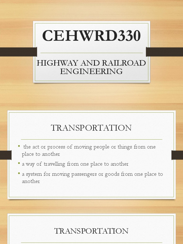 Importance and Components of Transportation | PDF | Transport | Mode Of ...