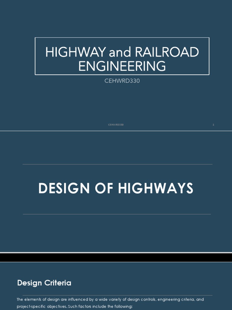 2.2 Design Criteria of Highways | PDF | Traffic | Road