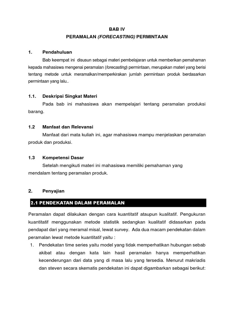 Peramalan Permintaan: Metode dan Prosedur | PDF