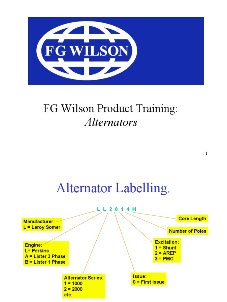 FG Wilson Product Training:: Alternators | PDF | Electrical Components ...