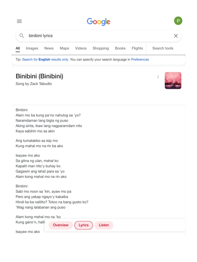 Binibini Lyrics - Google Search | PDF