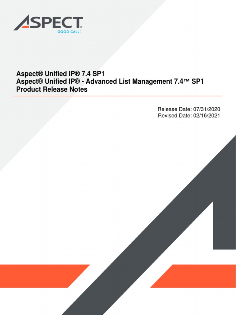 Aspect® Unified IP® 7.4 SP1 Aspect® Unified IP® - Advanced List ...