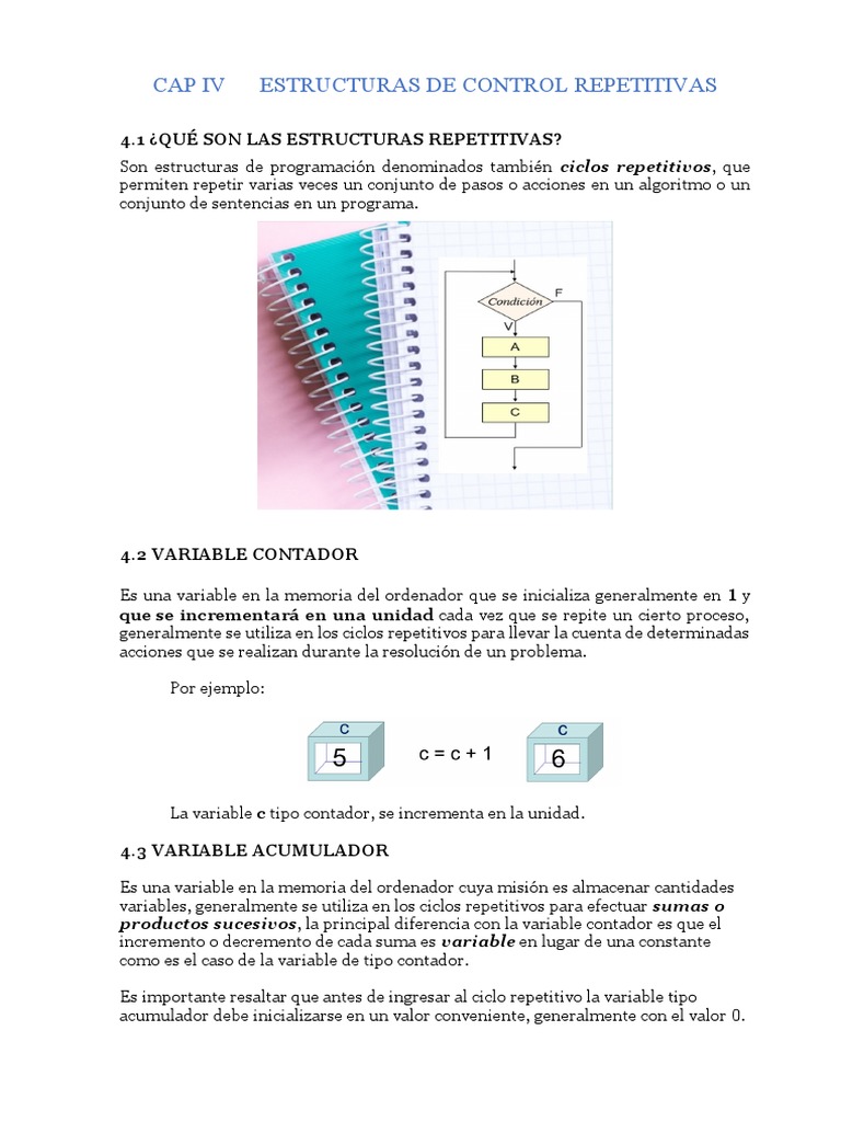 Cap 4 Estructuras de Control Repetitivas | PDF | Algoritmos | Flujo de ...