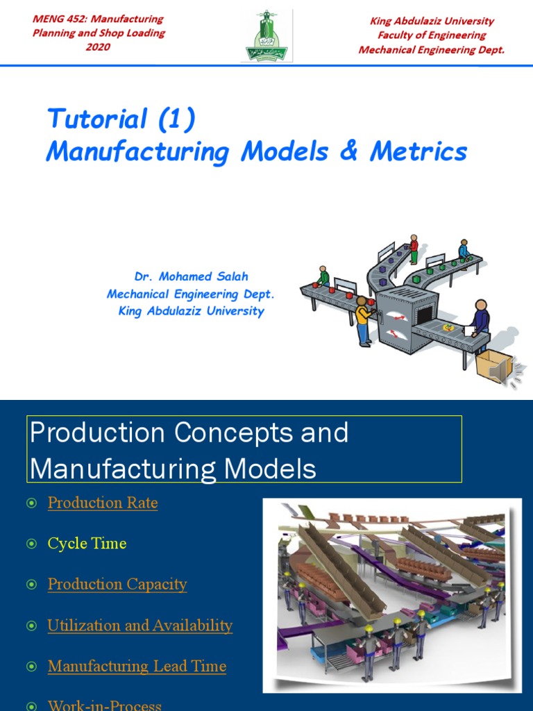 Tutorial (1) Manufacturing Models & Metrics | PDF | Production And ...