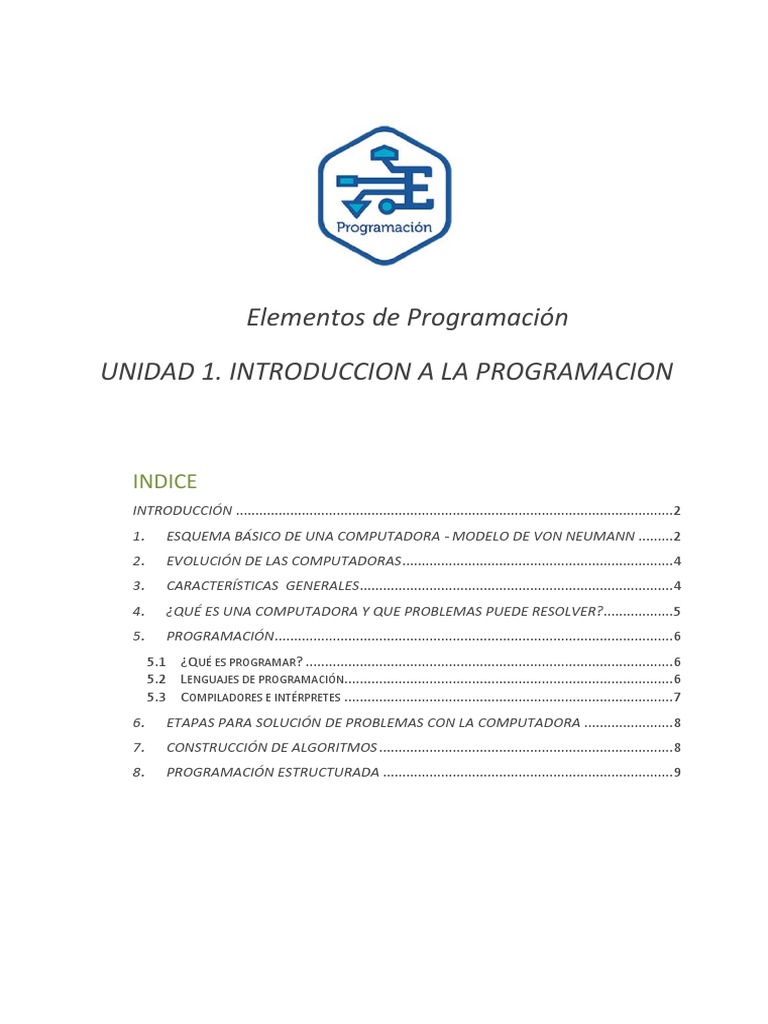 Unidad 1 - Introduccion | PDF | Lenguaje de programación | Programación